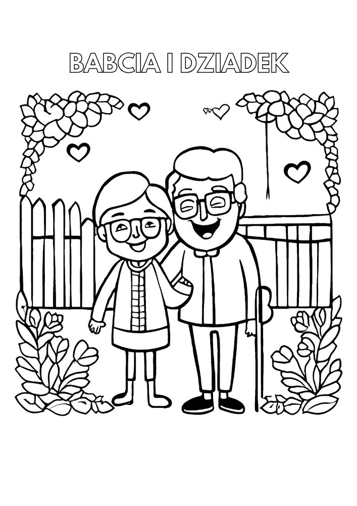 Kolorowanka Babcia i Dziadek - BabyRooms.pl
